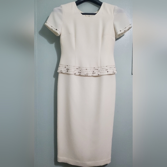 Vintage | Dresses | Vintage Talbots Petites White Beaded Cocktail Dress | Poshmark